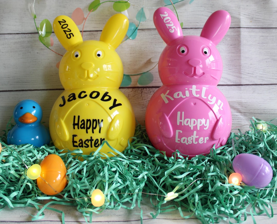 Personalized Jumbo Easter Bunny Egg: Fillable Easter Basket - Etsy