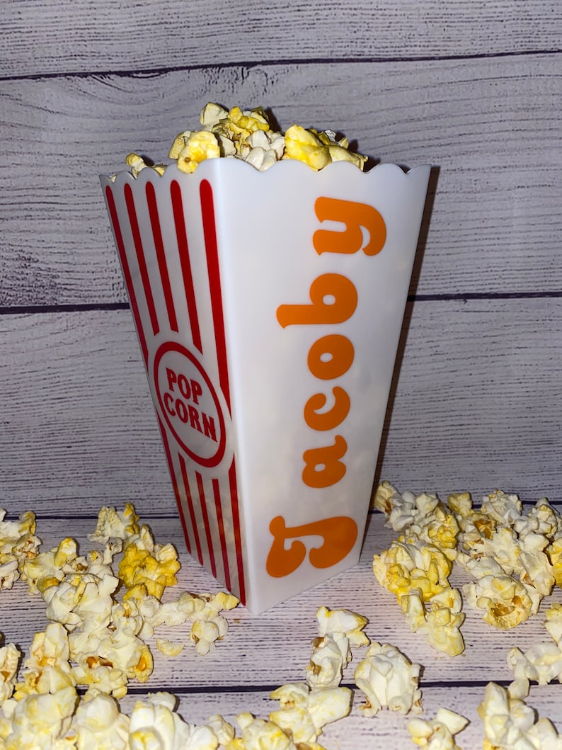 Personalized Popcorn Bucket Movie Night Birthday Party Date | Etsy