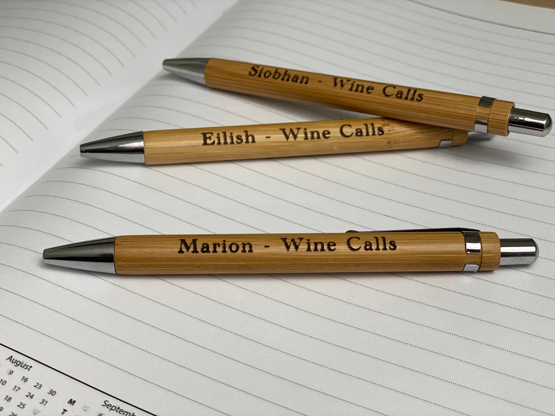 Personalised Bamboo Pen.laser Engraved Company Name , Your Own Message ...