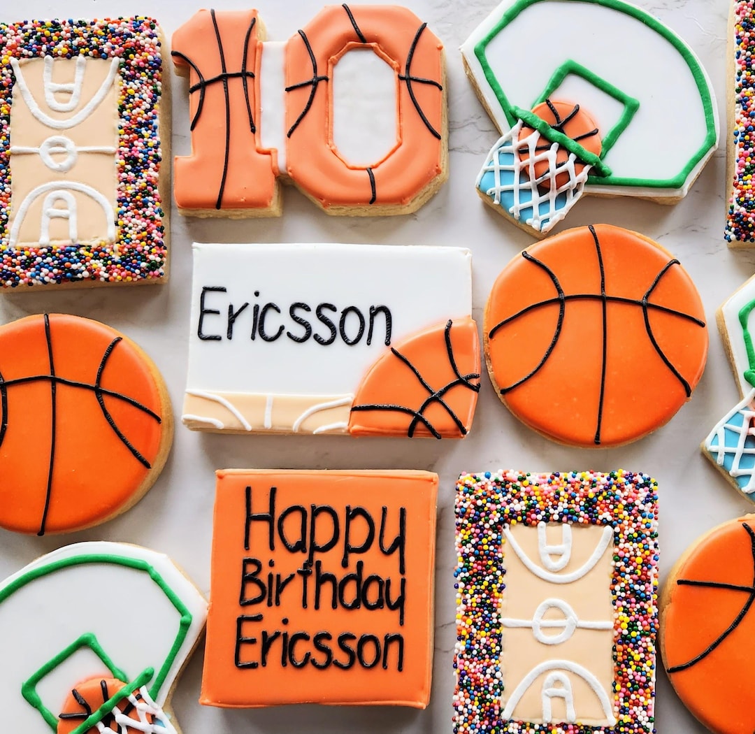 Basketball Birthday Sugar Cookies. Basketball Themed Sugar Cookies ...