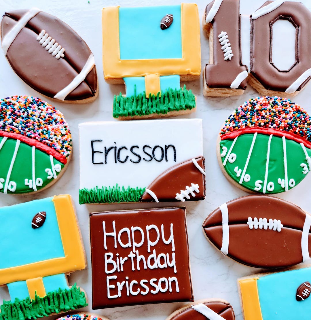 Football Birthday Sugar Cookies. Football Themed Sugar Cookies. Custom ...