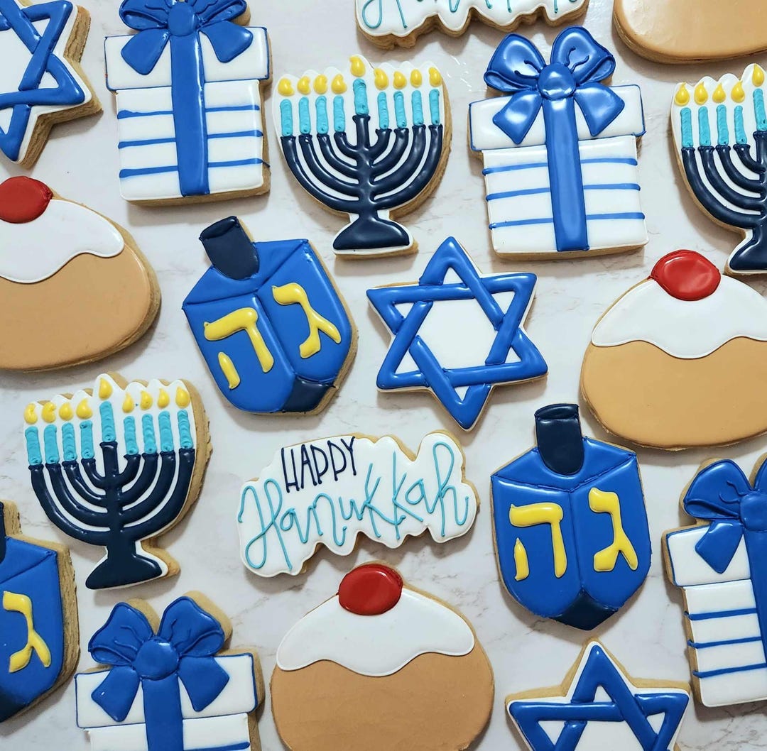 Hanukkah Sugar Cookies. Chanukah Sugar Cookies, Hanukkah Themed Cookies ...