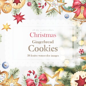 Christmas Gingerbread Cookies Watercolor Clipart Collection - Baking ...