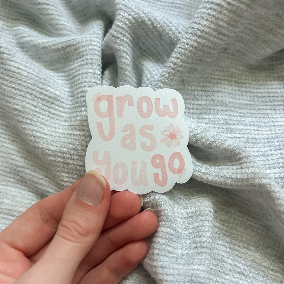 Grow as You Go Sticker Motivational, Pinterest, Quote, Tile, Floral ...