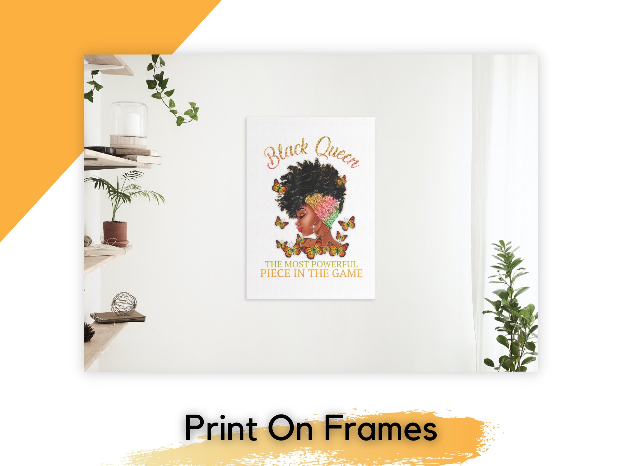 Ultra High Quality Gold Black Queen Printable PNG Afro - Etsy