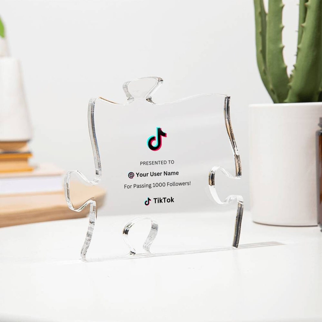 Customized Tiktok Plaque Acrylic Puzzle, TIKTOK Acrylic Award Plaque ...