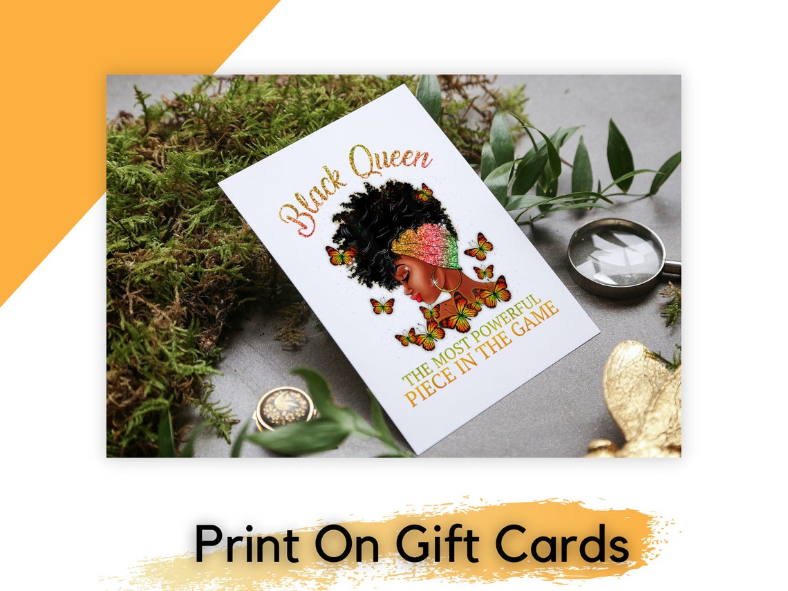 Ultra High Quality Gold Black Queen Printable PNG Afro - Etsy