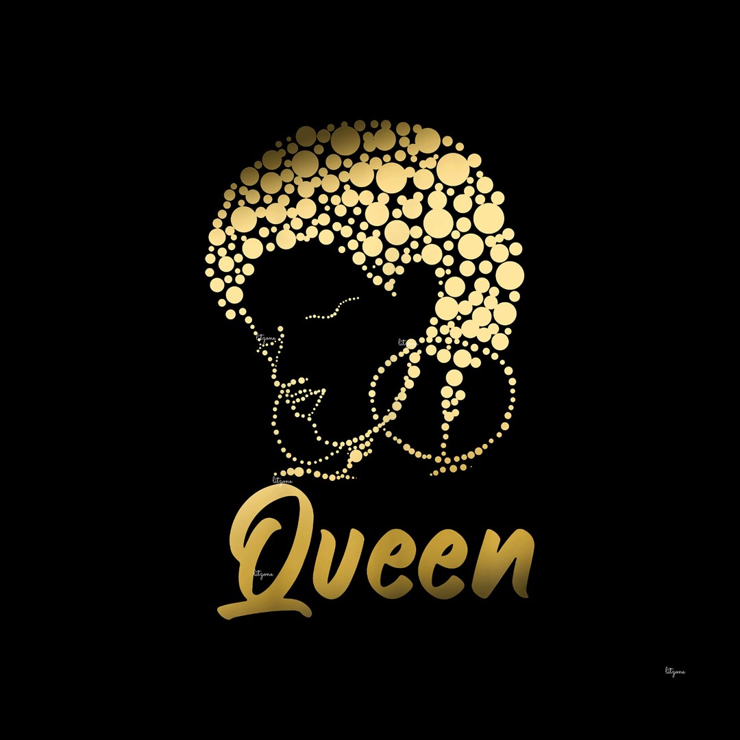 Gold Black Queen PNG Premium Black Lover Edition Gold - Etsy