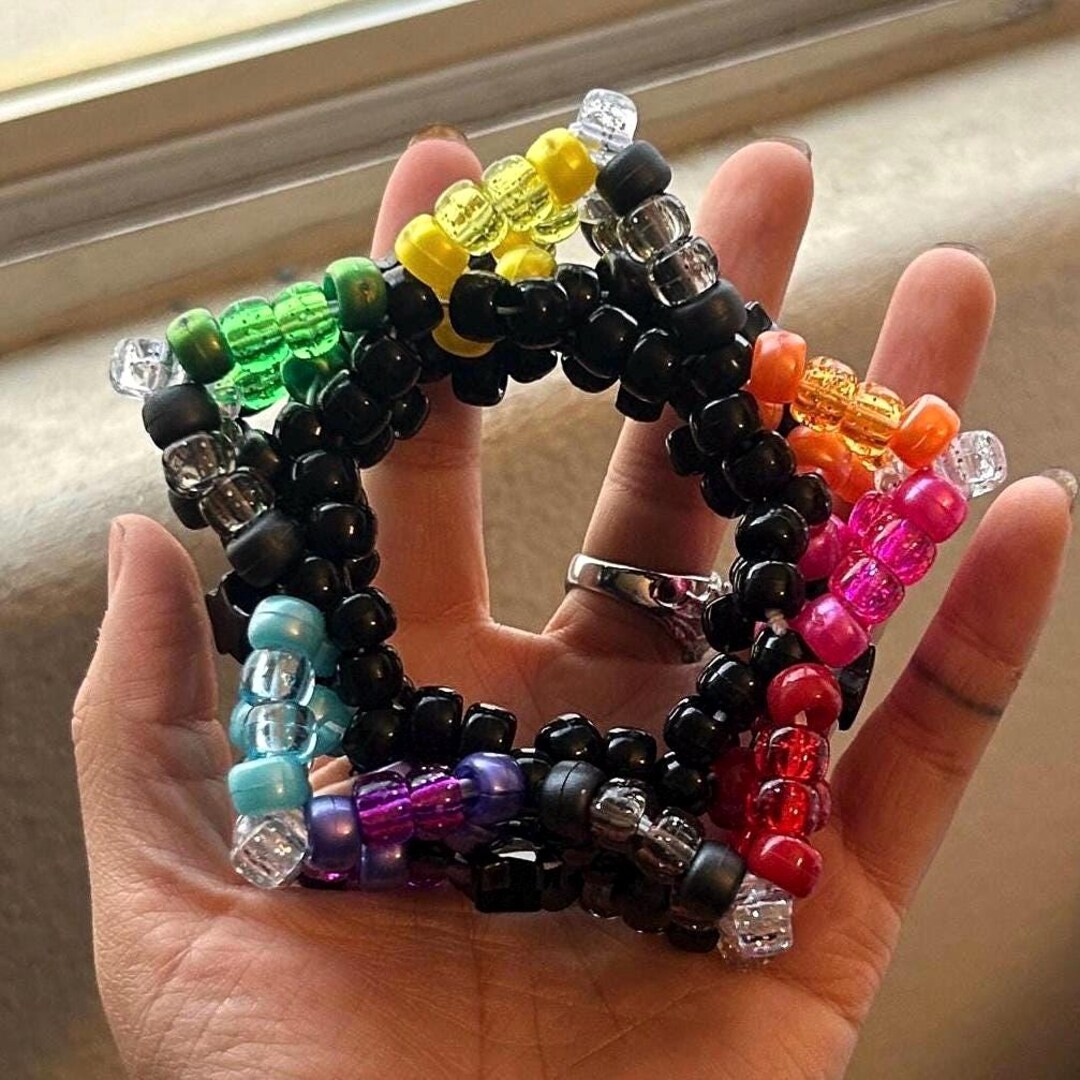 Star-shaped Kandi Bracelet/cuff (customization Available) - Etsy