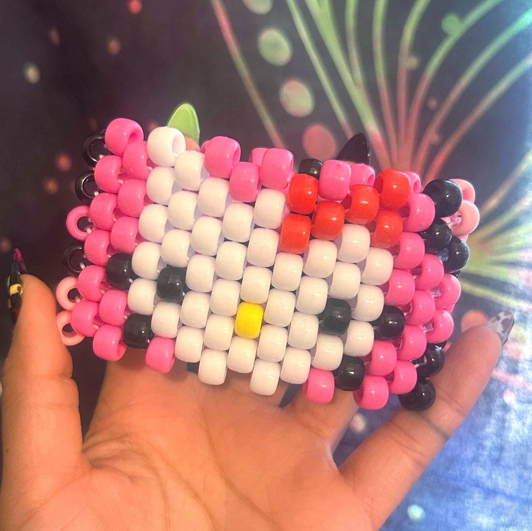Hello Kitty Kandi Cuff With Custom Background Color - Etsy