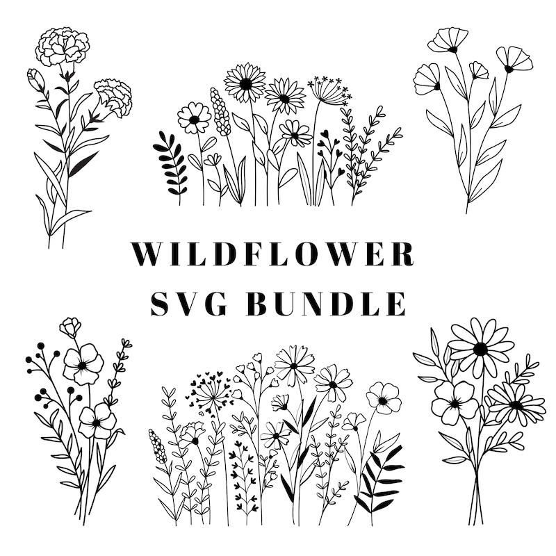 Wildflower Svg - Etsy