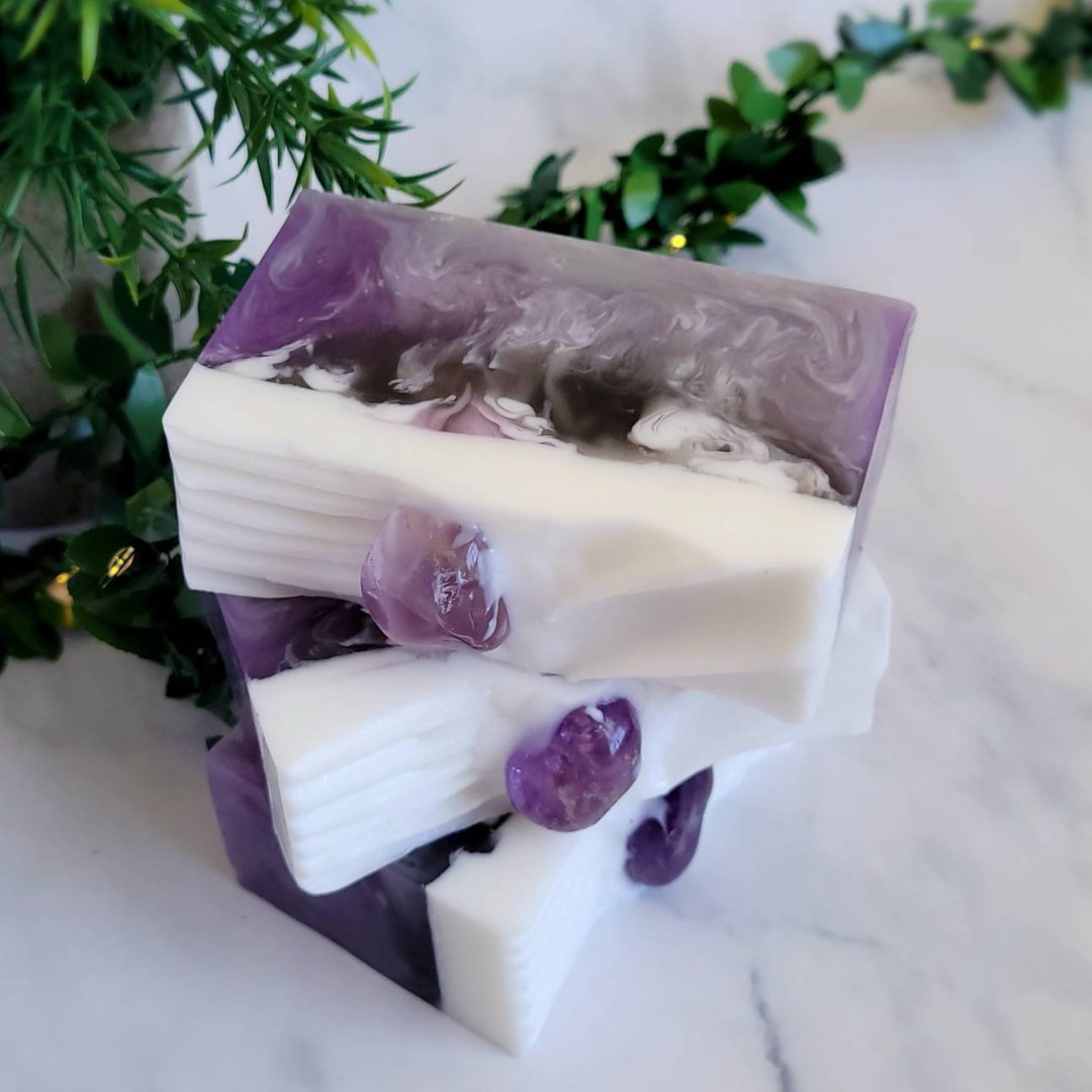 Amethyst Soap, Gemstone Soap, February Birthstone Gift for Mother ...