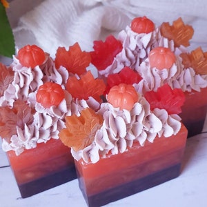 Fall Soap, Autumn Soap, Pumpkin and Leaves, Autumn Bathroom Decor, Spiced Soap, Musk Soap, Fall ...