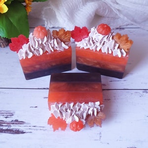 Fall Soap, Autumn Soap, Pumpkin and Leaves, Autumn Bathroom Decor, Spiced Soap, Musk Soap, Fall ...