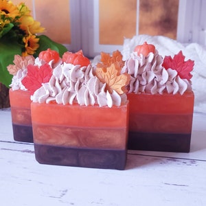 Fall Soap, Autumn Soap, Pumpkin and Leaves, Autumn Bathroom Decor, Spiced Soap, Musk Soap, Fall ...