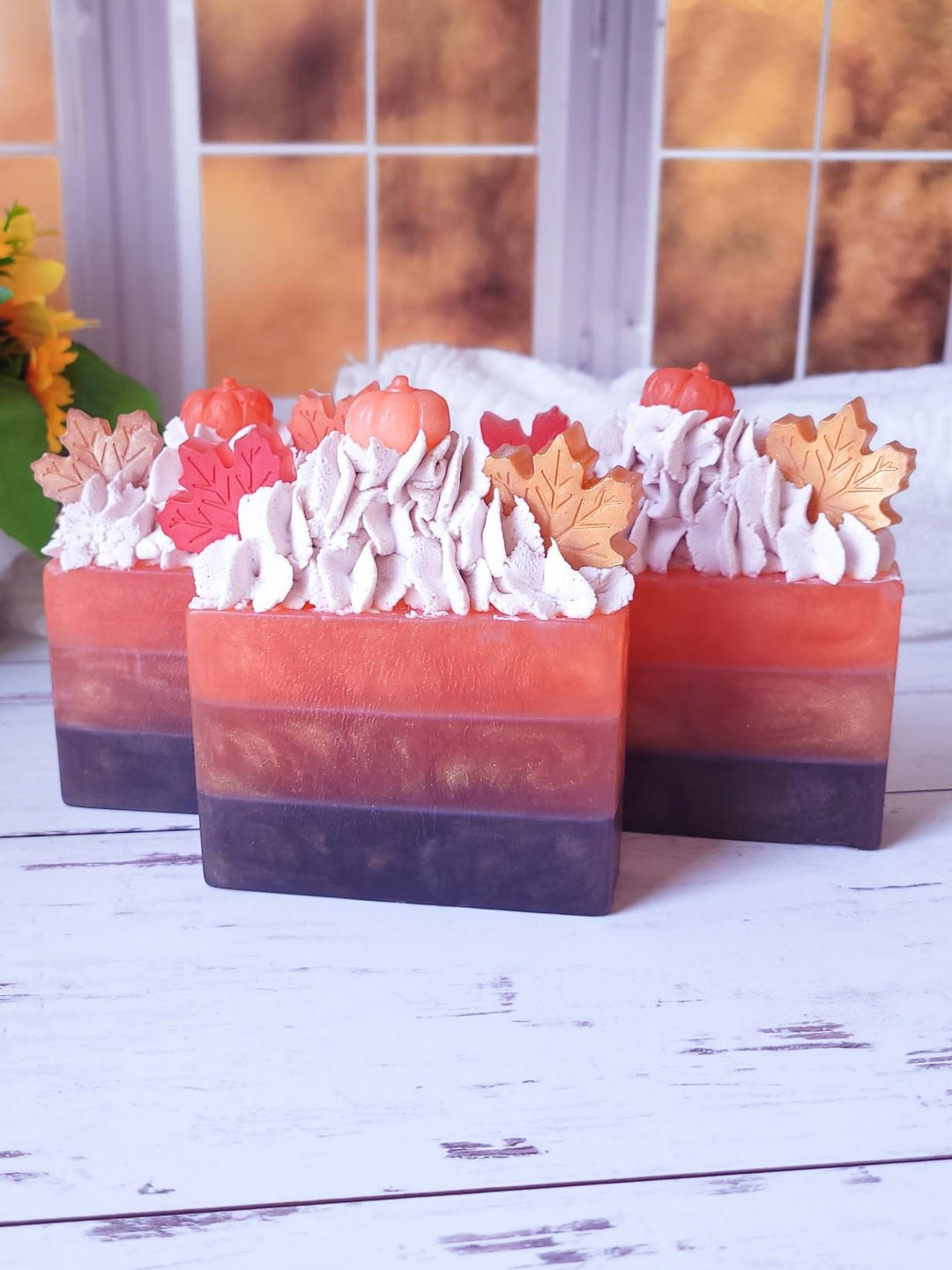 Fall Soap, Autumn Soap, Pumpkin and Leaves, Autumn Bathroom Decor, Spiced Soap, Musk Soap, Fall ...