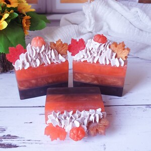 Fall Soap, Autumn Soap, Pumpkin and Leaves, Autumn Bathroom Decor, Spiced Soap, Musk Soap, Fall ...