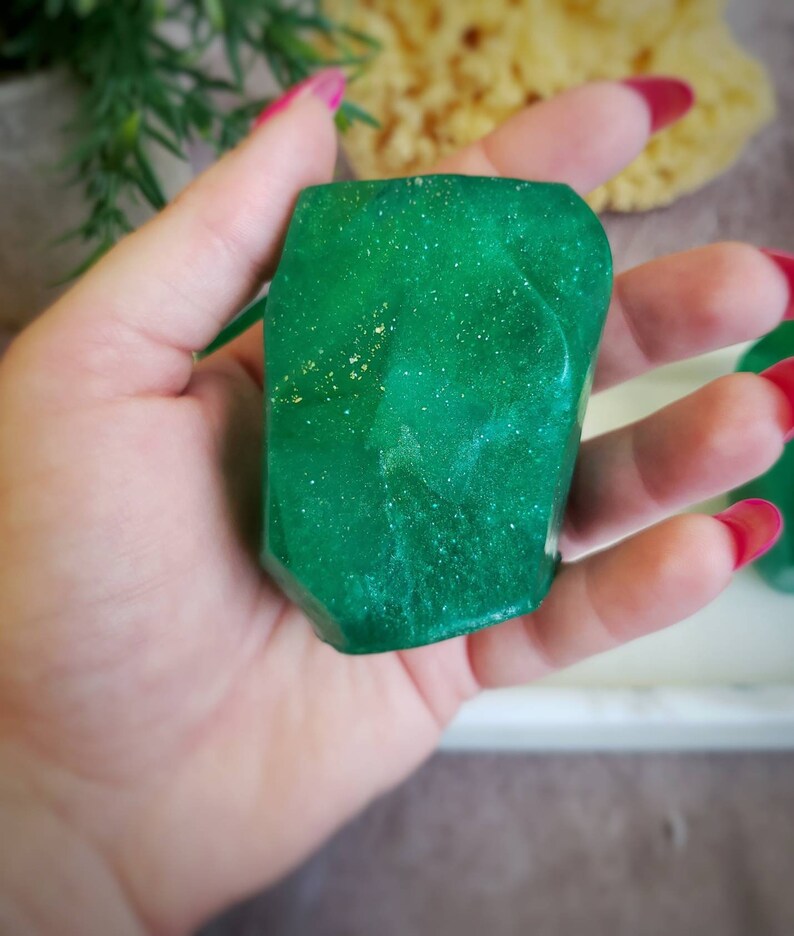 Emerald Soap, Gemstone Soap, Crystal Soap, Handmade Glycerin Soap ...