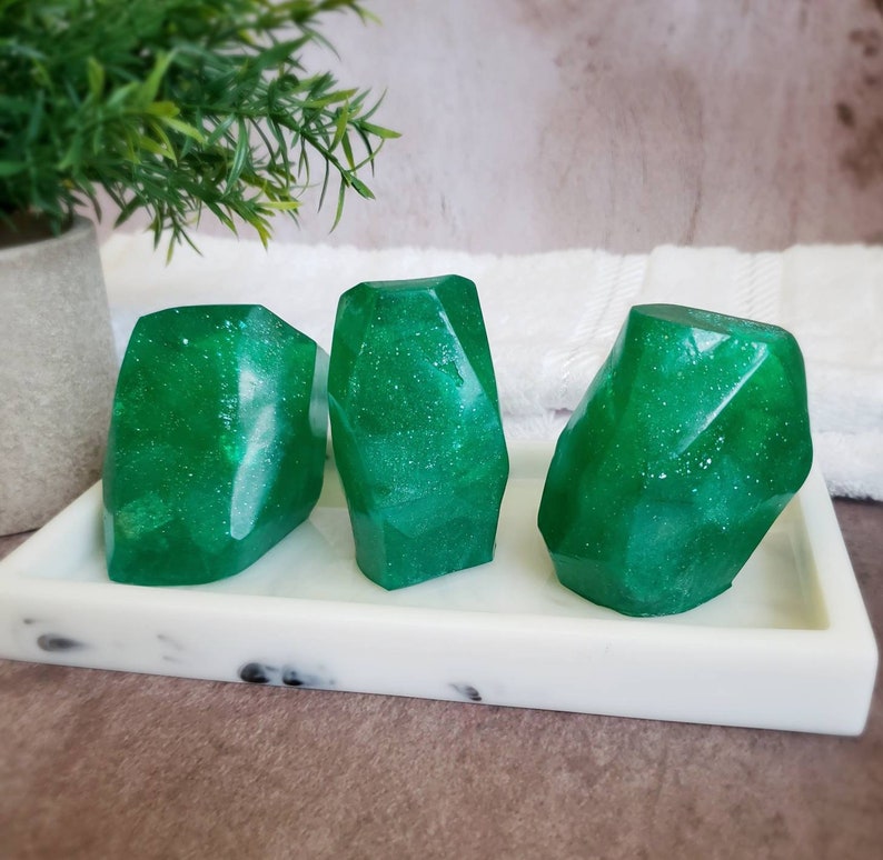 Emerald Soap Gemstone Soap Crystal Soap Handmade Glycerin | Etsy