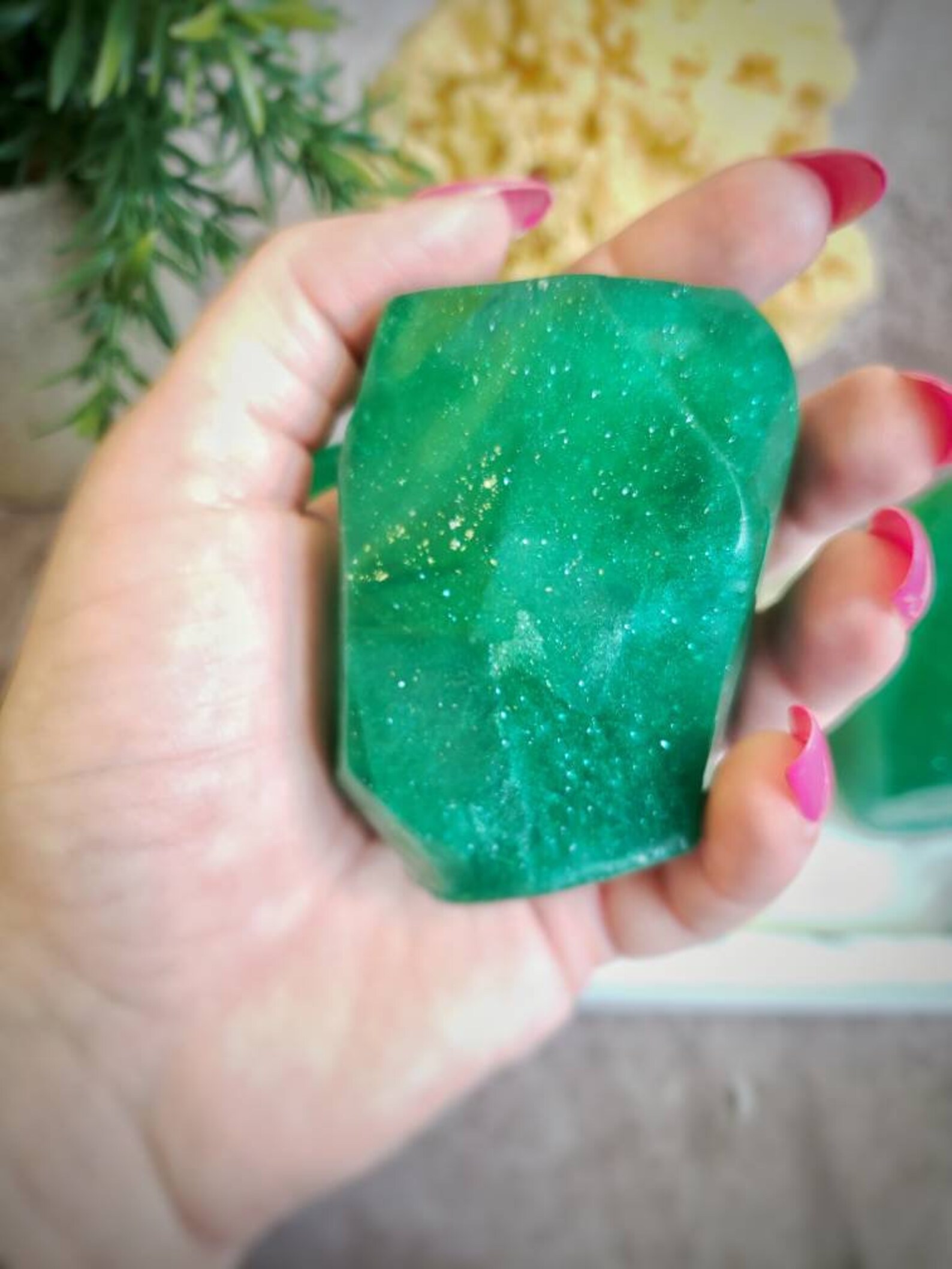 Emerald Soap Gemstone Soap Crystal Soap Handmade Glycerin | Etsy