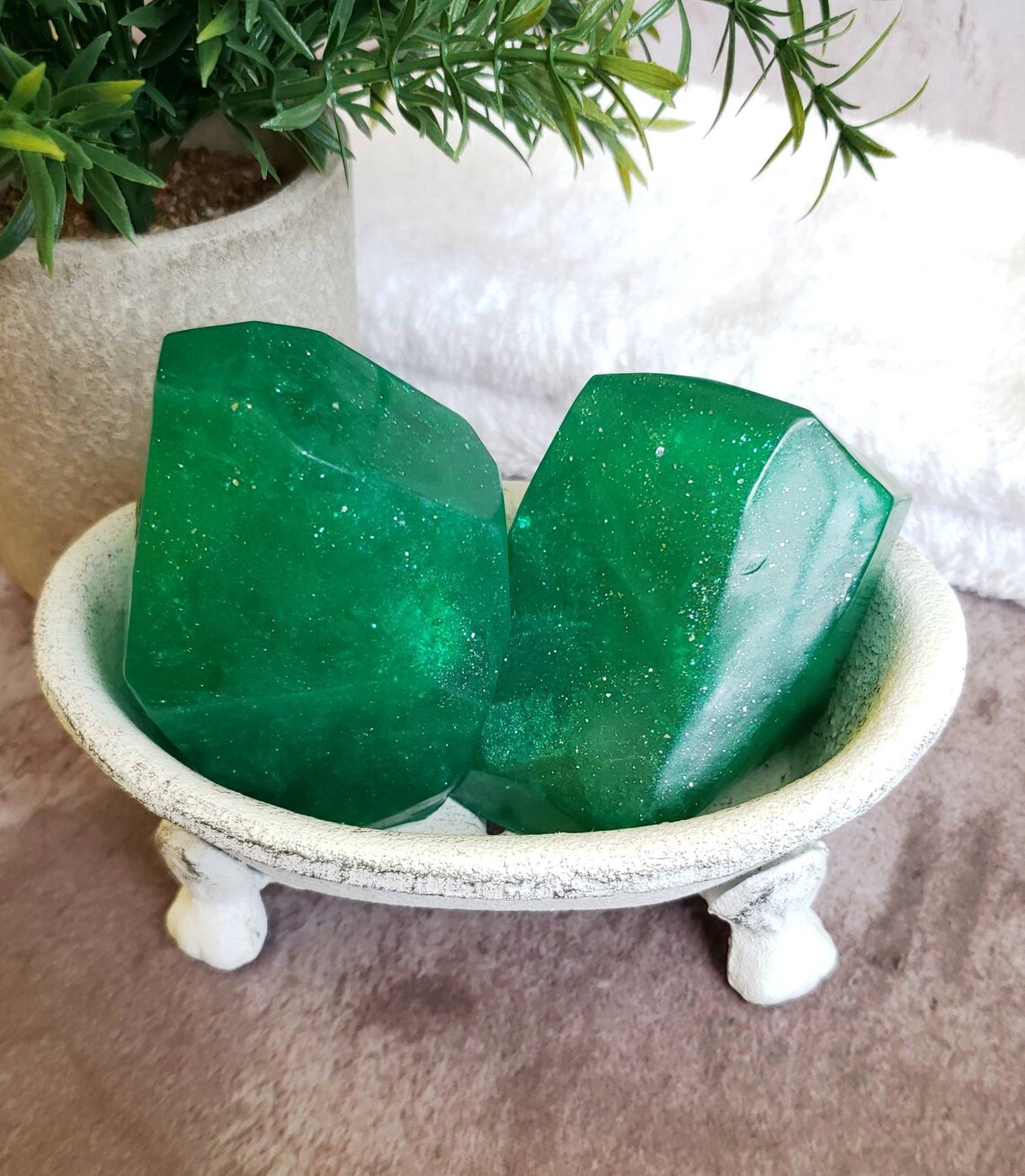 Emerald Soap Gemstone Soap Crystal Soap Handmade Glycerin | Etsy