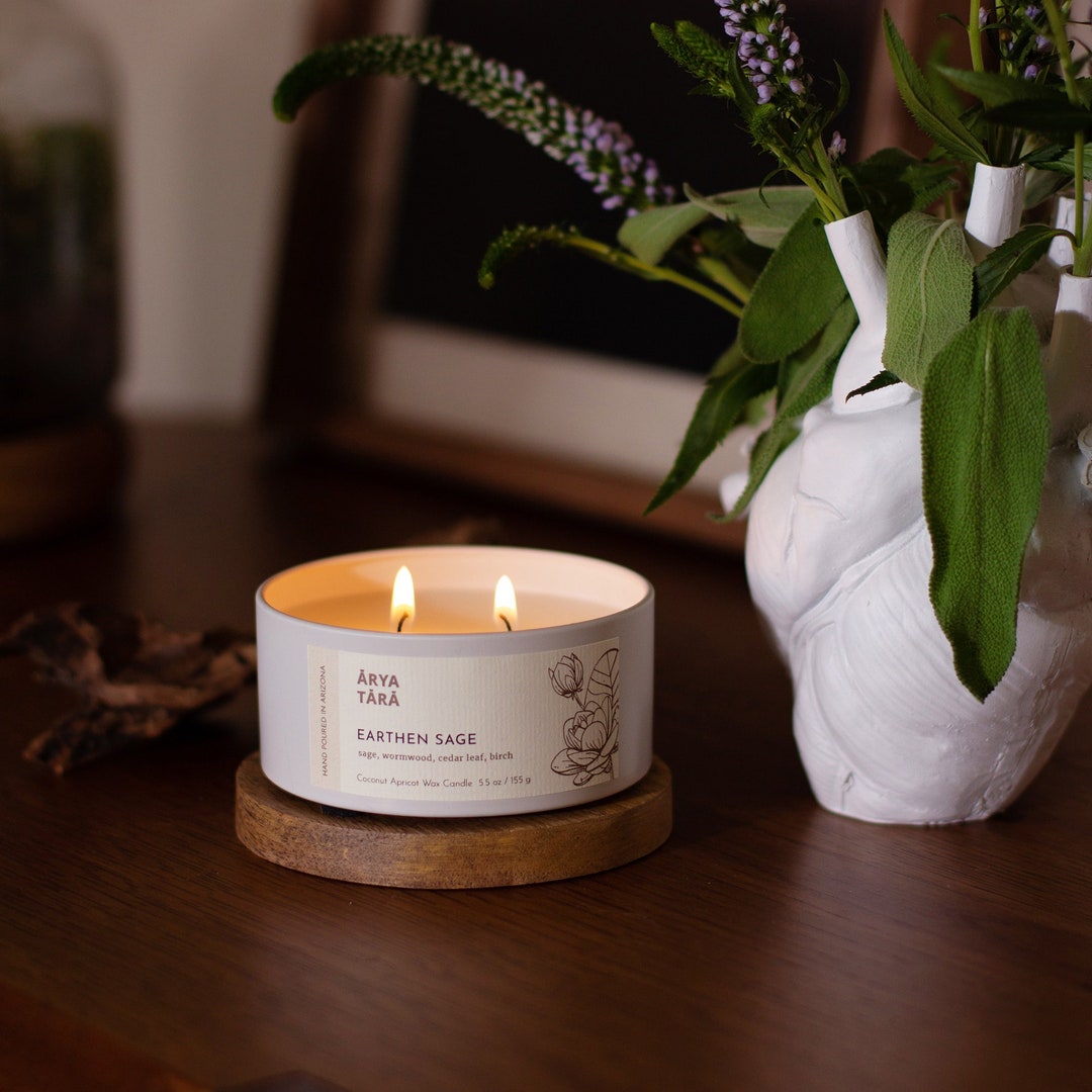 Earthen Sage Candle | Sage, Wormwood, Cedar Leaf, Birch | Herbal Spring ...
