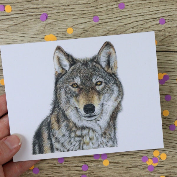 Wolf Card - Etsy