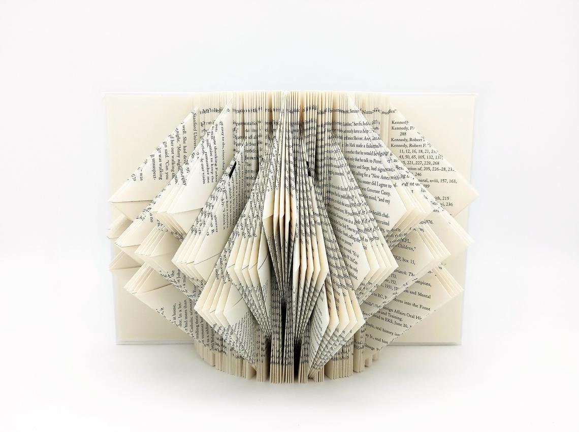 Folded Book Art / 3D Book Sculpture / Book Origami / Book Page - Etsy