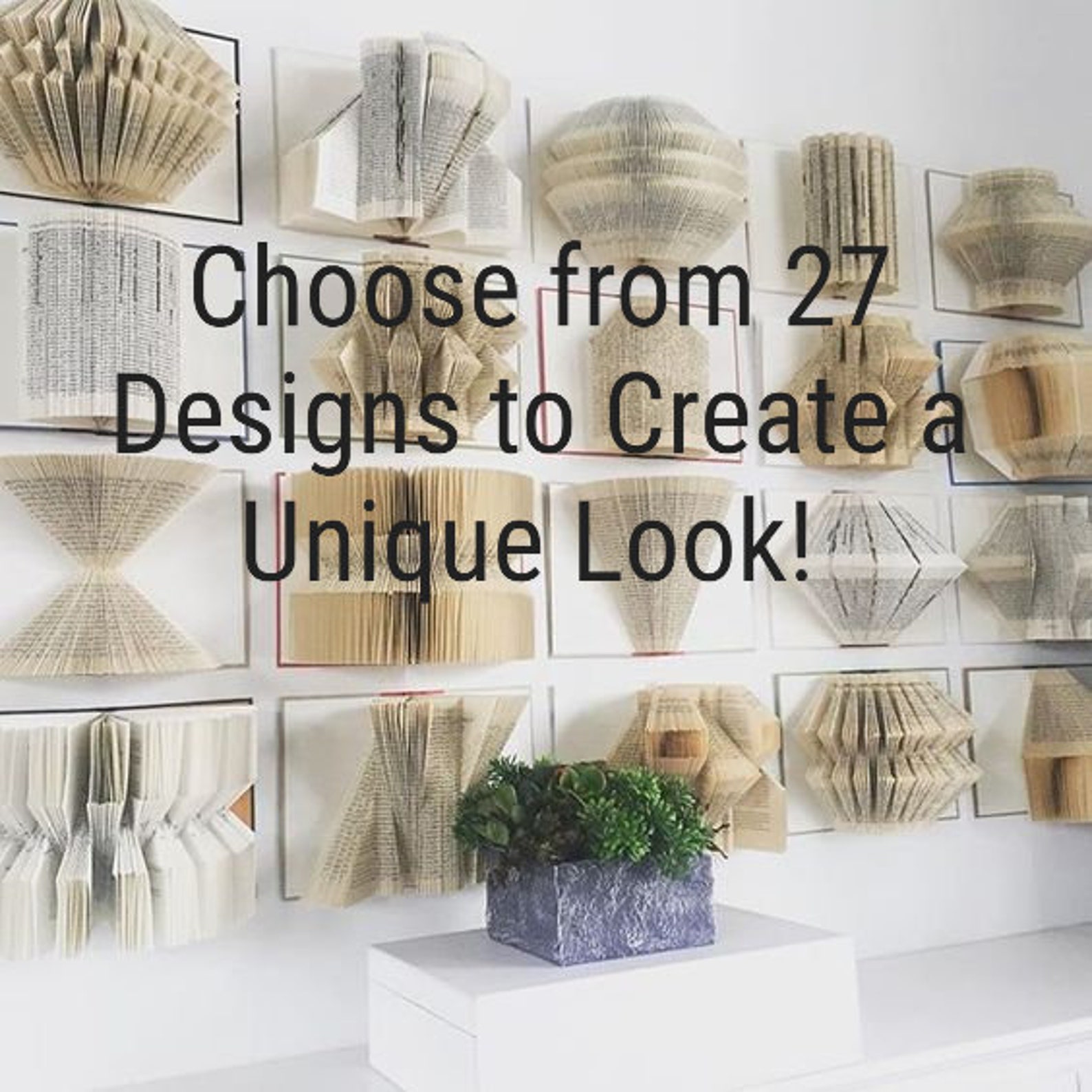 3D Book Wall Art / Folded Book Art / Book Origami / Book Page - Etsy