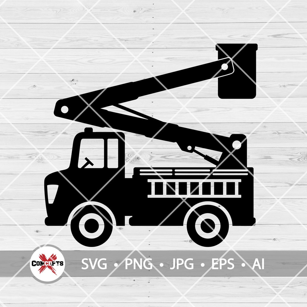 Bucket Truck SVG File, Lift Truck SVG, Cherry Picker SVG, Boom Truck ...