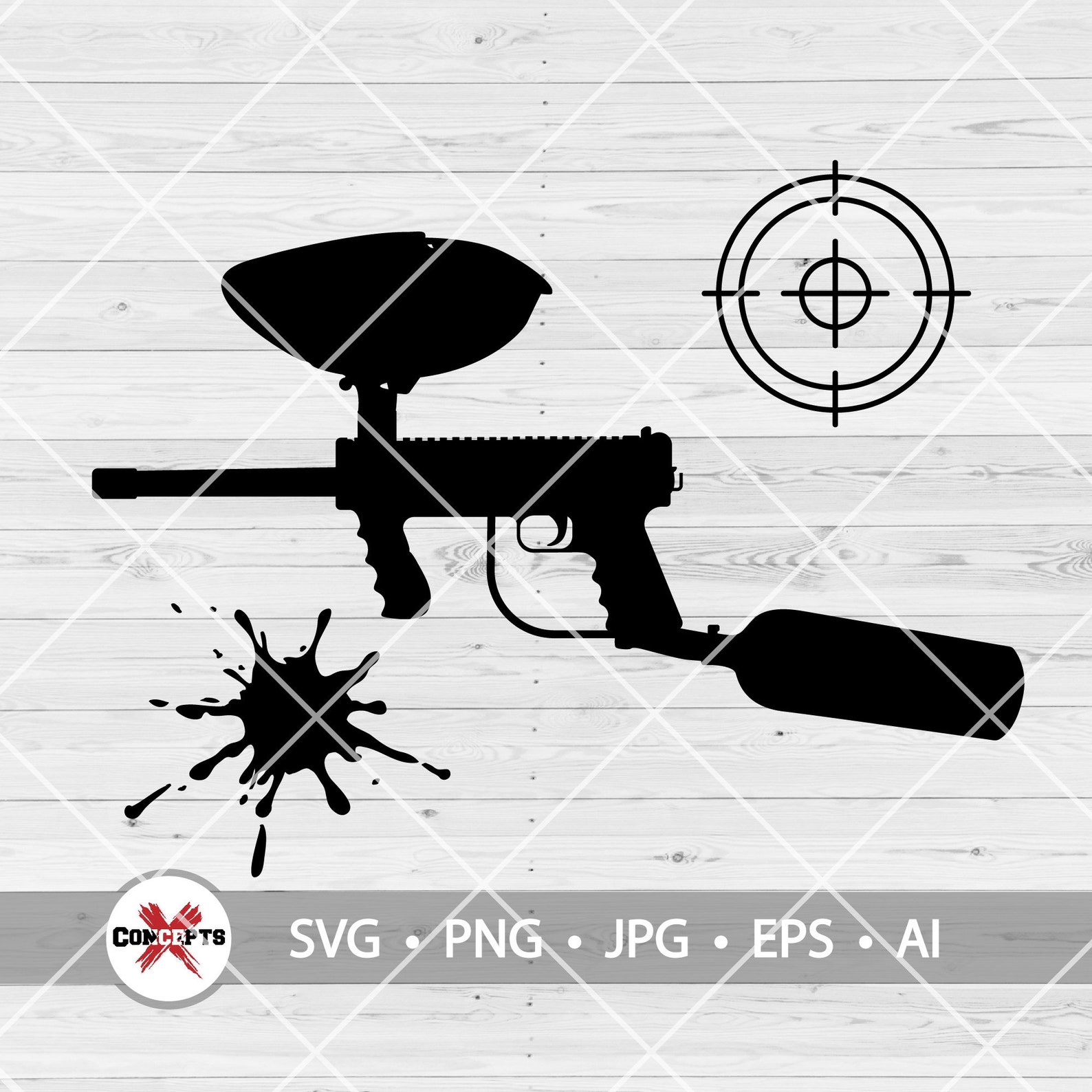 Paintball Gun Svg Paintball Clipart Paintball Svg Paintball | Etsy