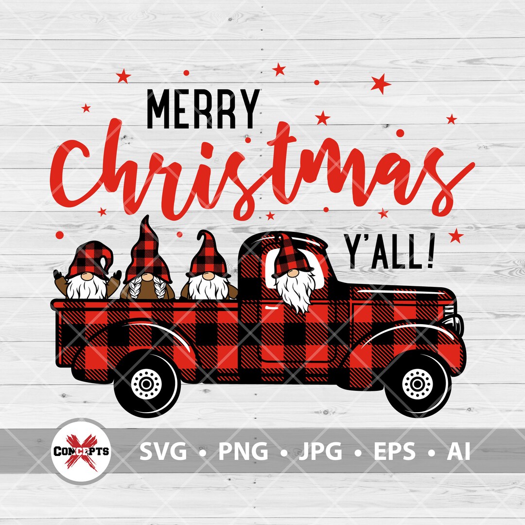 Gnomes, Christmas Gnomes, Gnomes in Truck, Christmas Truck, Christmas ...