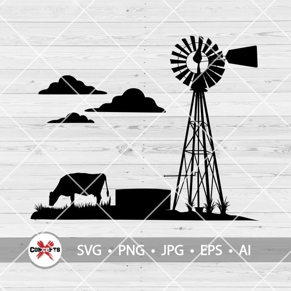 Windmill Svg - Etsy