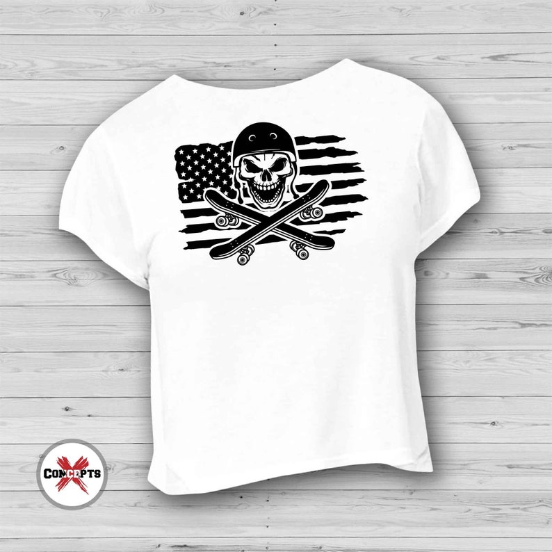 US Skateboarder Skull Svg US Flag SVG Us Skate Skull With - Etsy