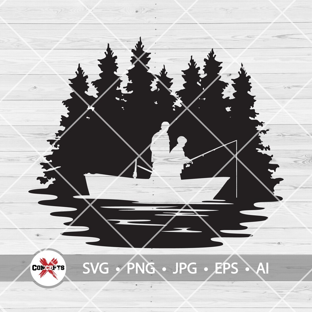 Lake Fishing Svg, River Fishing Svg, Fishing Clipart, Bass Fishing Svg ...
