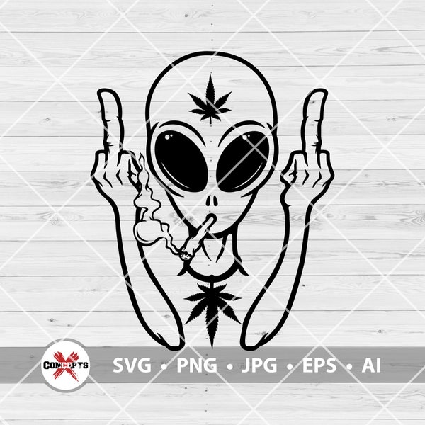 Middle Finger Alien - Etsy