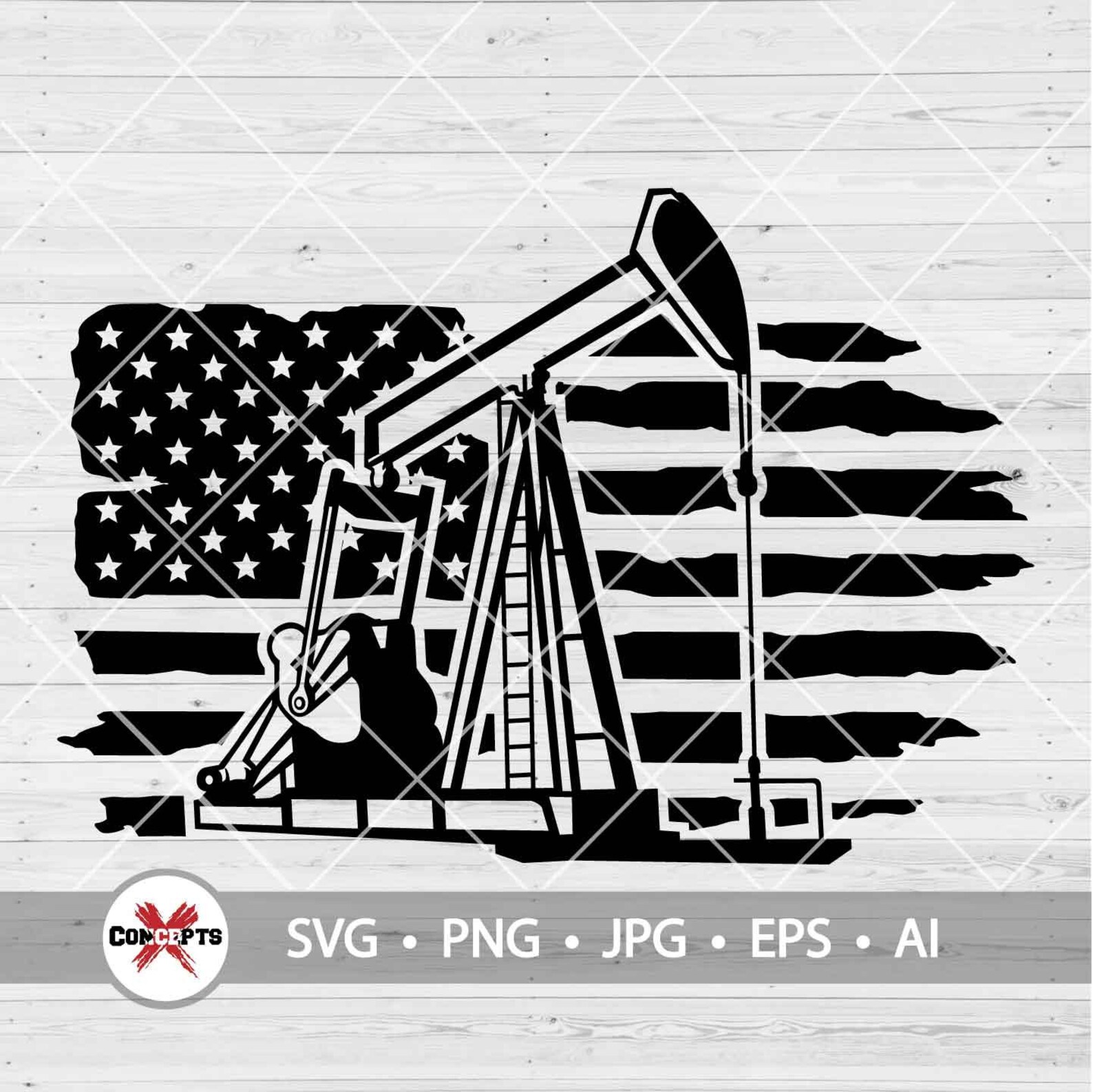 American Oil Rig Svg US Flag Svg Oil Drilling Svg Oil - Etsy