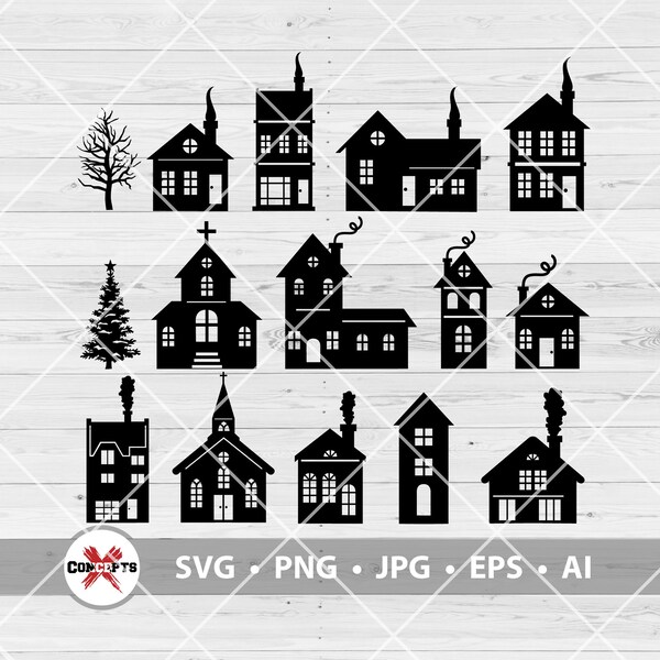 Christmas Town Svg - Etsy