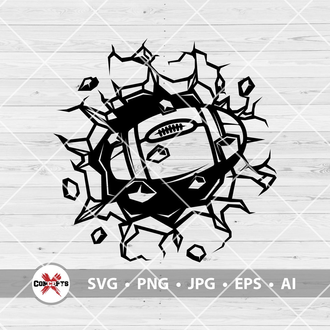 Smashing Football SVG Football SVG Football Clipart - Etsy