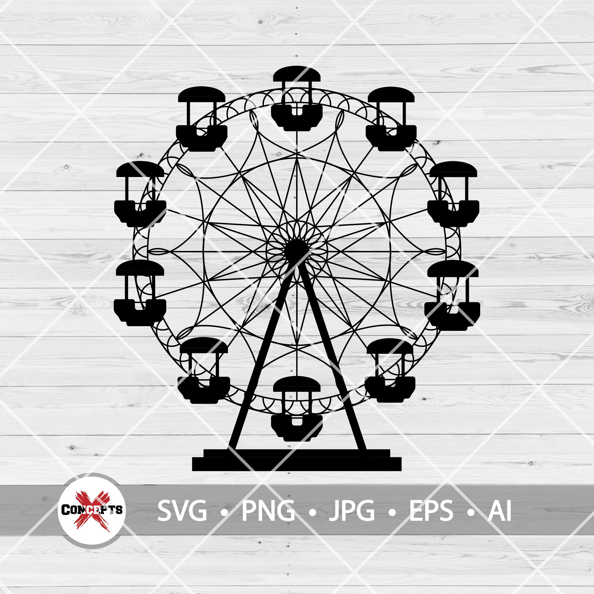 Ferris Wheel SVG Amusement Park SVG Ferris Wheel Clipart | Etsy Australia