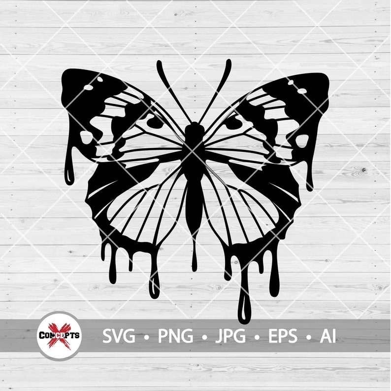 Dripping Butterfly SVG Melting Butterfly SVG Butterflies - Etsy