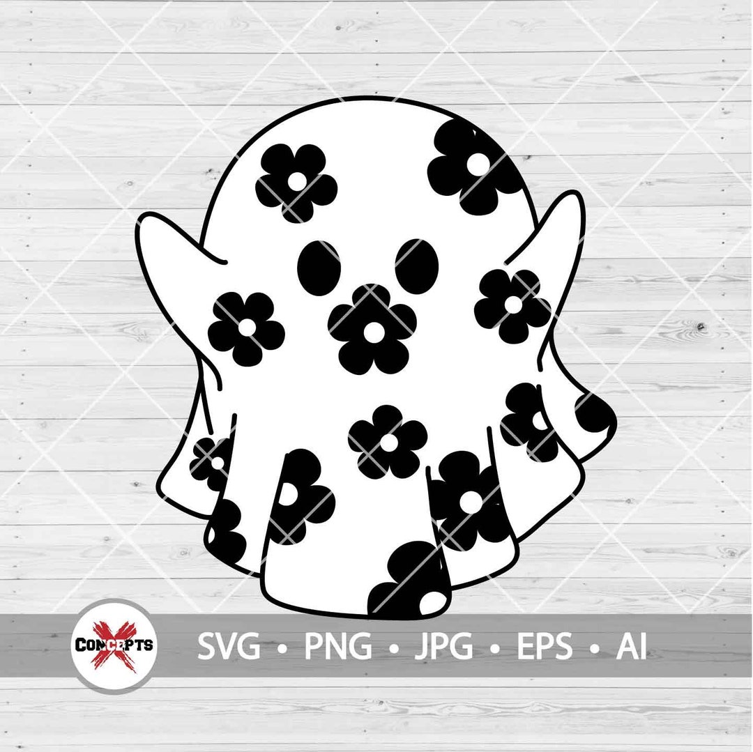 Cute Flower Ghost Svg, Cute Ghost SVG, Halloween Svg, Cute Halloween ...