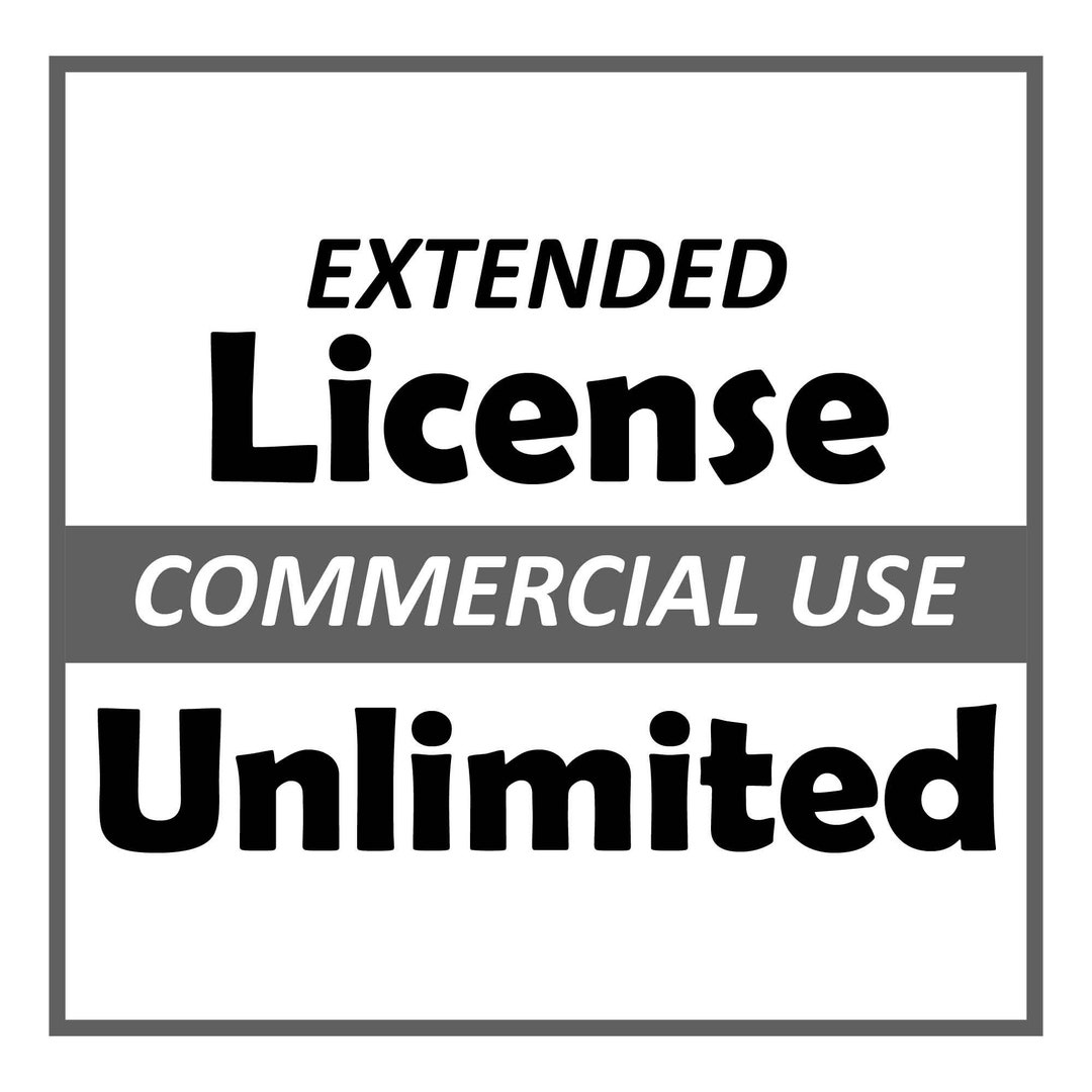 Extended Commercial License, One Time Payment, Commercial Use, Personal ...
