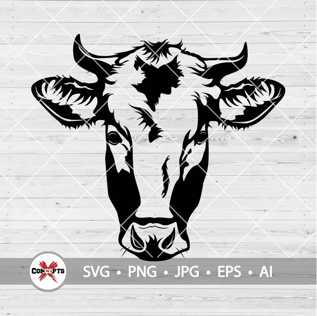Cow Svg Cut File, Cow Head Svg, Cow Face Svg, Farm Svg, Cow Face Png ...