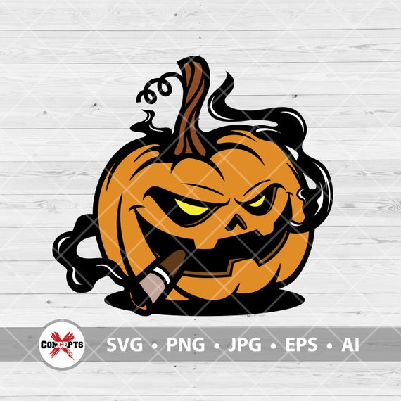 High on Hellaweed Svg Horror Pumpkin Smoking Weed | Etsy