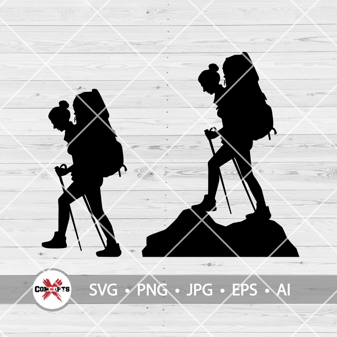 Hike Girl SVG File, Female Hiker Svg, Hiking Svg, Forest Hiking ...