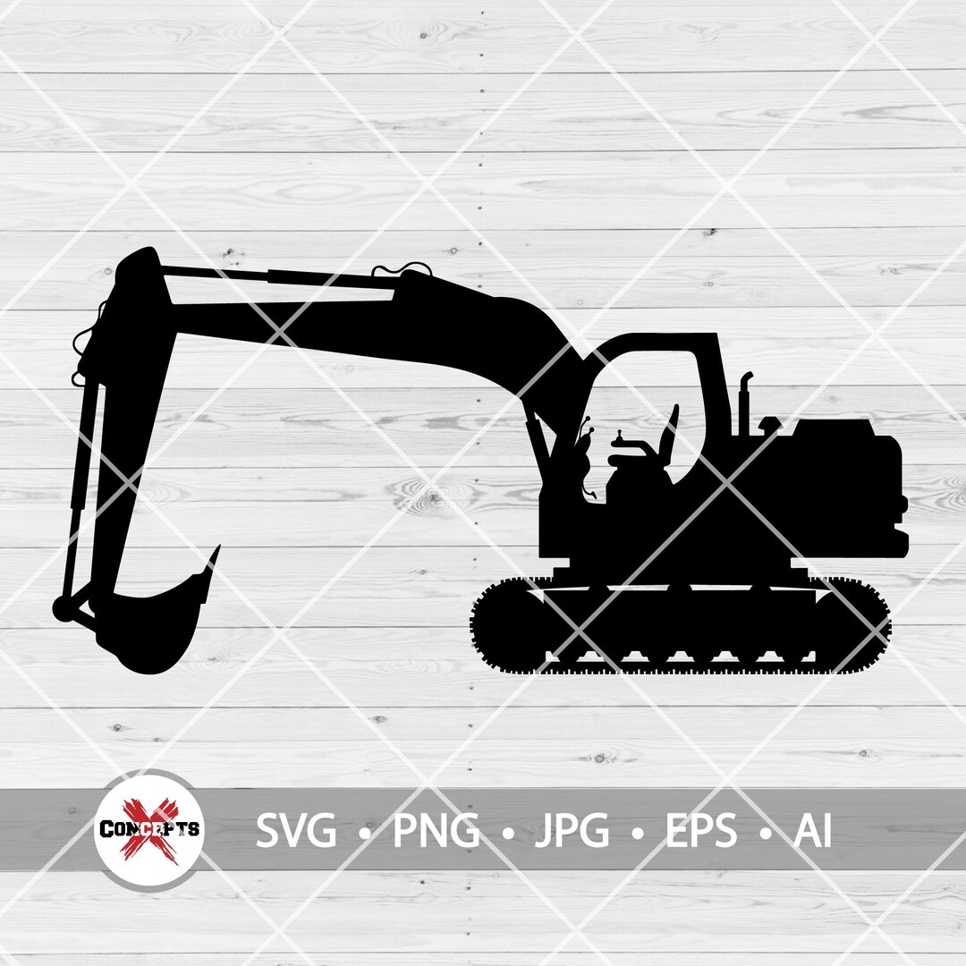 Excavator SVG, Heavy Equipment Svg, Excavator Clipart, Excavator Files ...