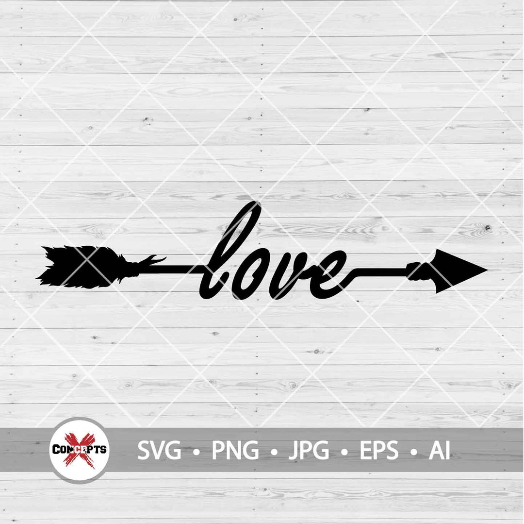 Love Arrow Wording SVG, Love Script Svg, Quote Clipart Cricut ...