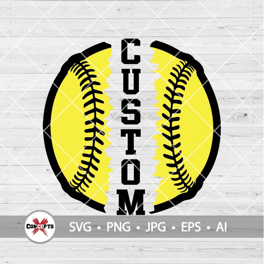 Custom Yellow Baseball SVG, Baseball SVG, Yellow Baseball, Yellow ...