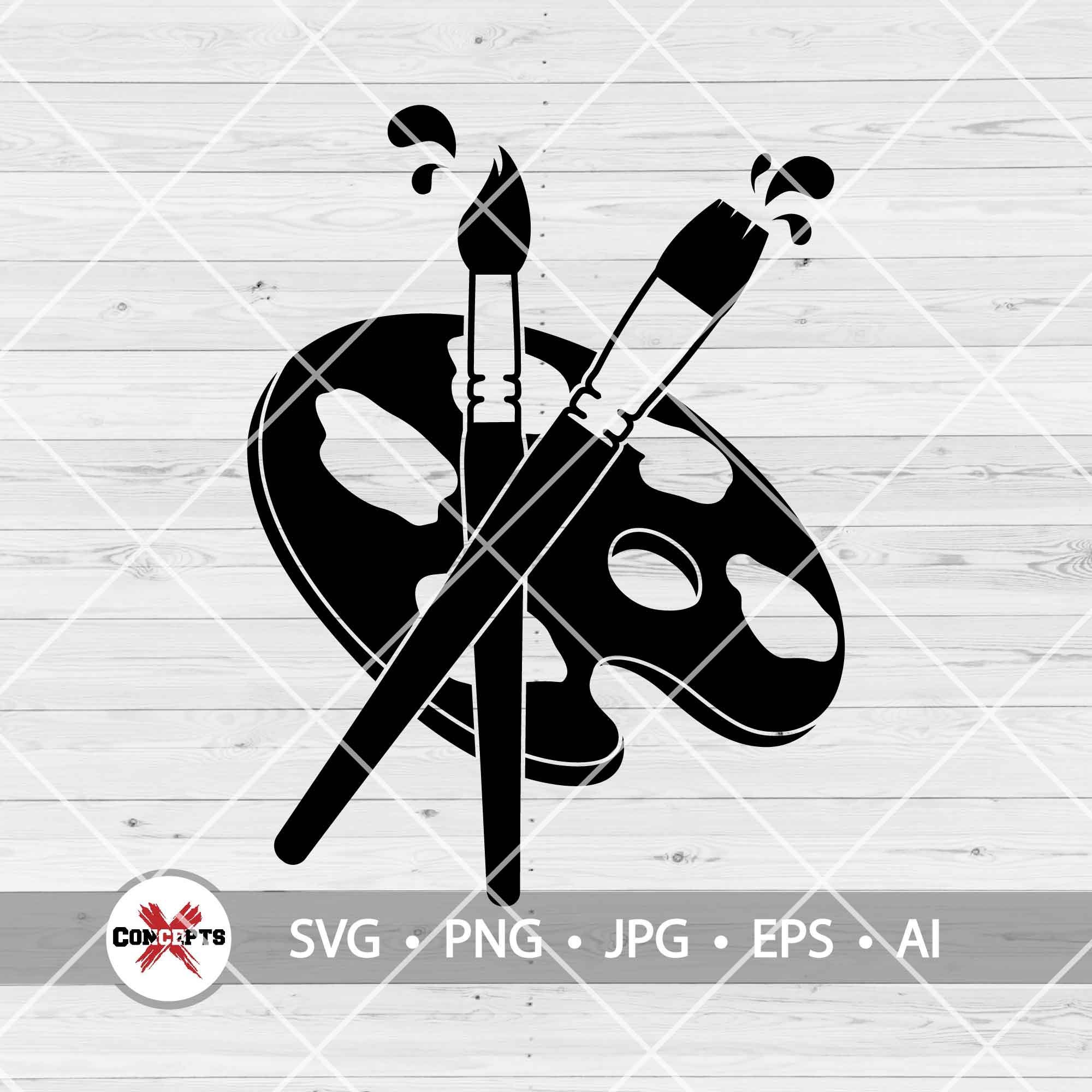 Paint Palette Svg Paint Brush SVG Color Palette Svg School - Etsy